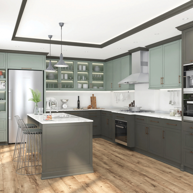 МДФ панель AGT 735 Зелений шовк, 2800х1220х18 ᐅ Купити в Україні • Ціна ...